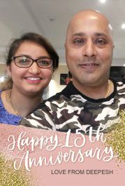 Buy Happy 15th Anniversary Photo Upload Card Online | Haati