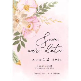 Buy Personalized Shabby Chic Flowers Save the Date Invitation Card Online